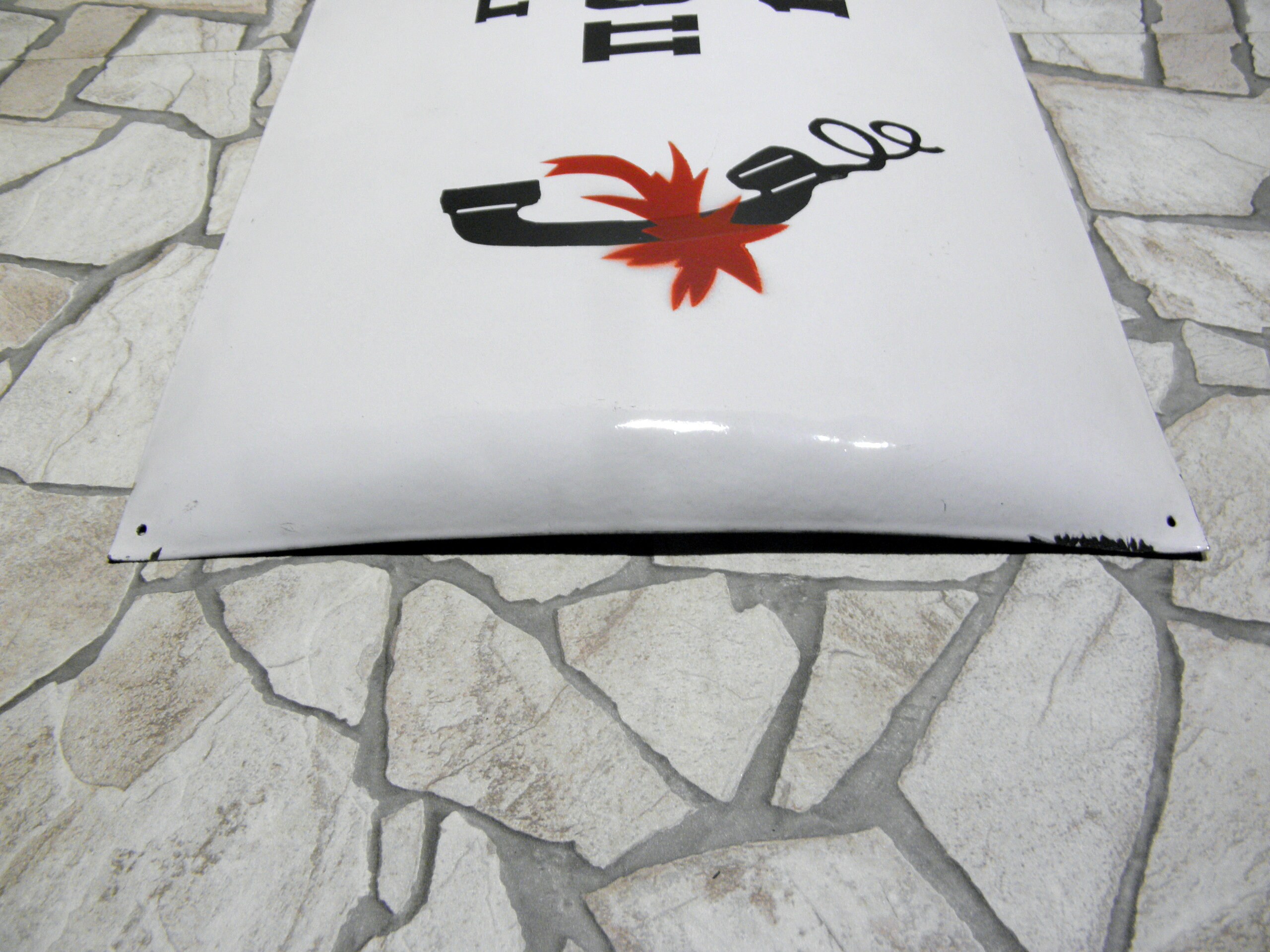 Rare Vintage Large Enamel Sign Porcelain Warning Caution - Etsy