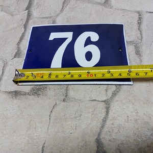 Vintage Enamel Street Sign Number 76 - European Door Plate - Etsy