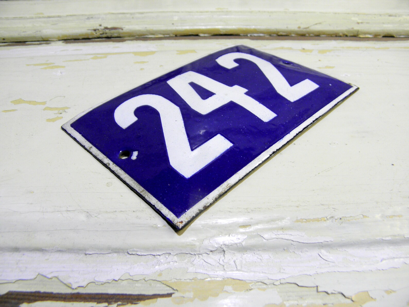 Door Sign Porcelain House Door Number 242 Address Number for | Etsy