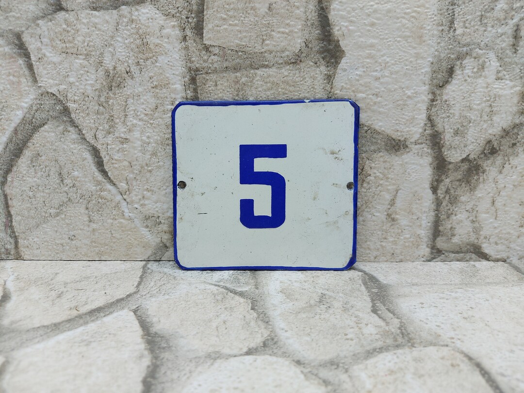 Outdoor House Number, Door Number 5, Address Sign for House, Vintage ...