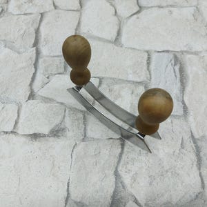 Vintage Double Blade Knife - INOX Mark, Two Blade Wood Handled Chopper ...