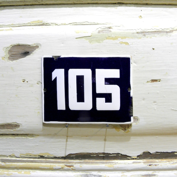 Enamel House Number 105 - Etsy