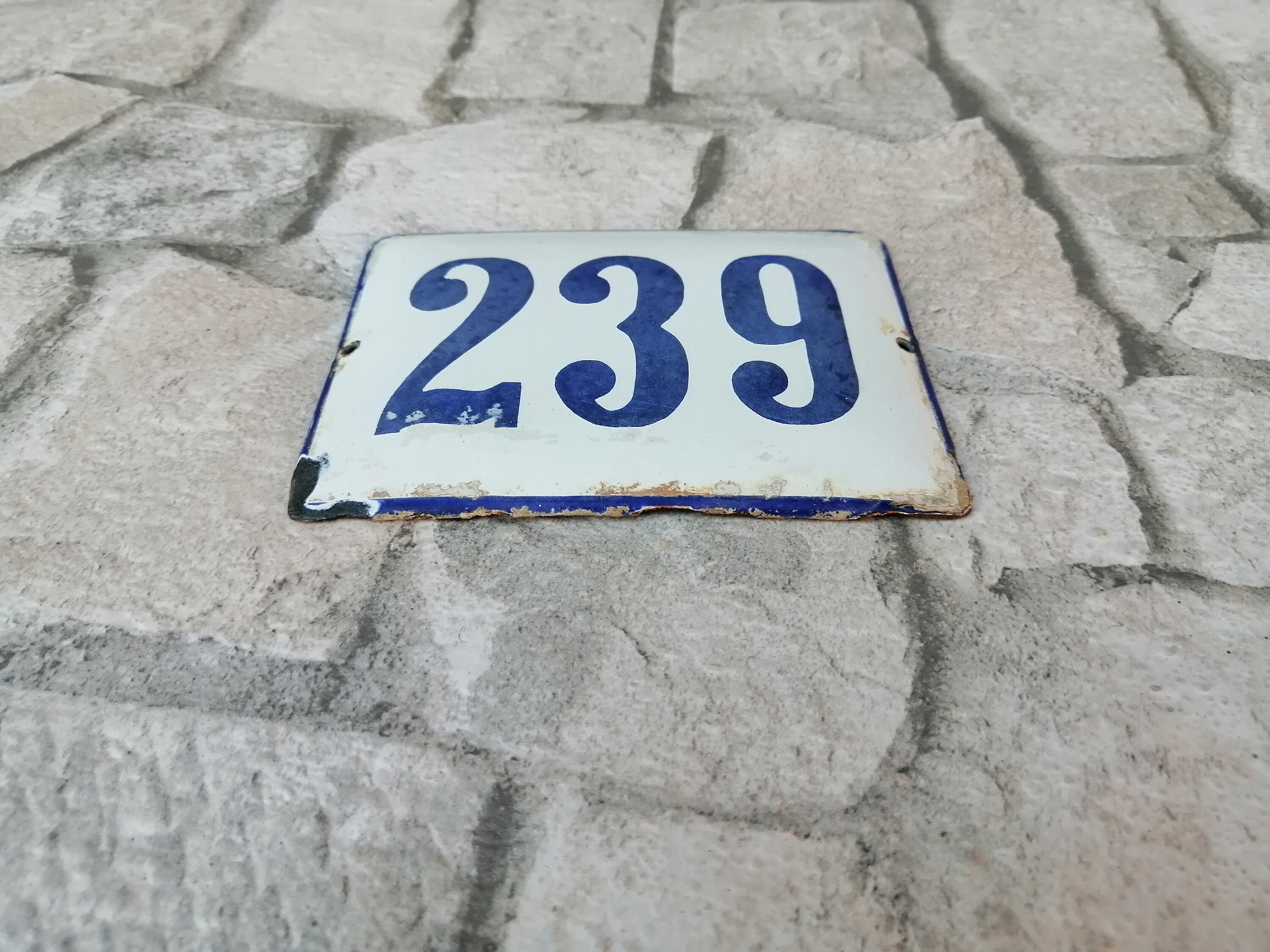 Door Number 239 Vintage Metal Address Sign Enamel Sign House - Etsy UK