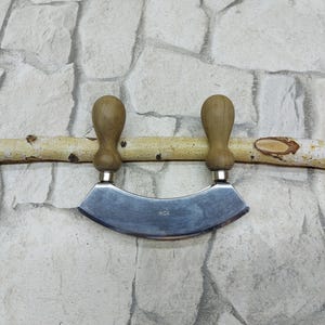 Vintage Double Blade Knife - INOX Mark, Two Blade Wood Handled Chopper ...