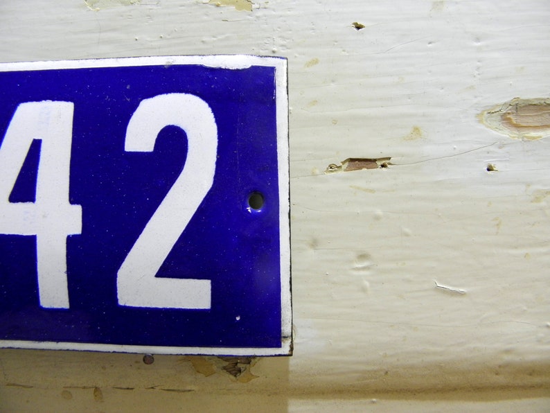 Door Sign Porcelain House Door Number 242 Address Number for | Etsy