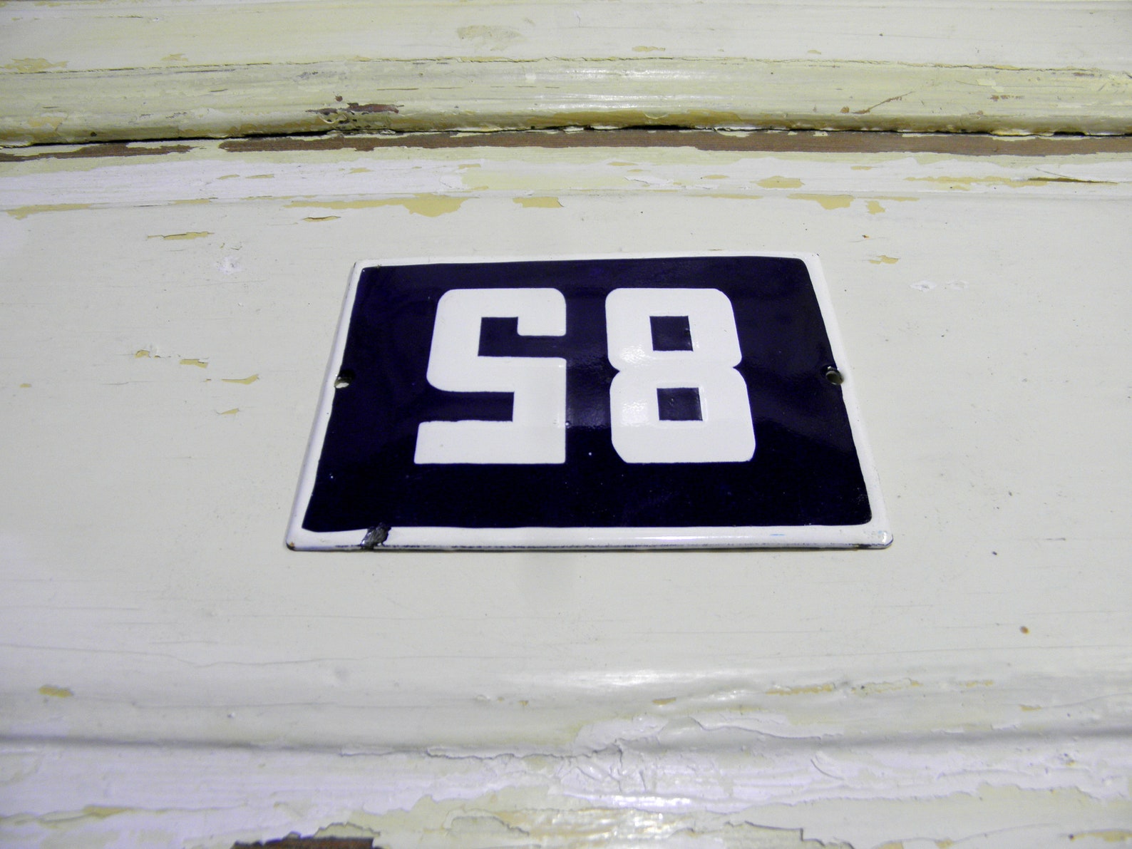 Vintage Enamel House Number 85: Metal Address Sign - Etsy
