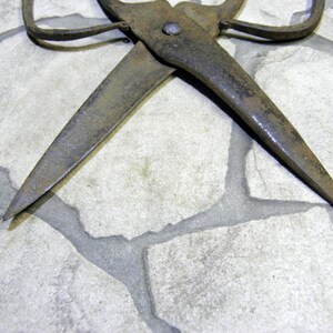 Vintage Primitive Hand-forged Iron Scissors, Antique Hand-forged Iron ...