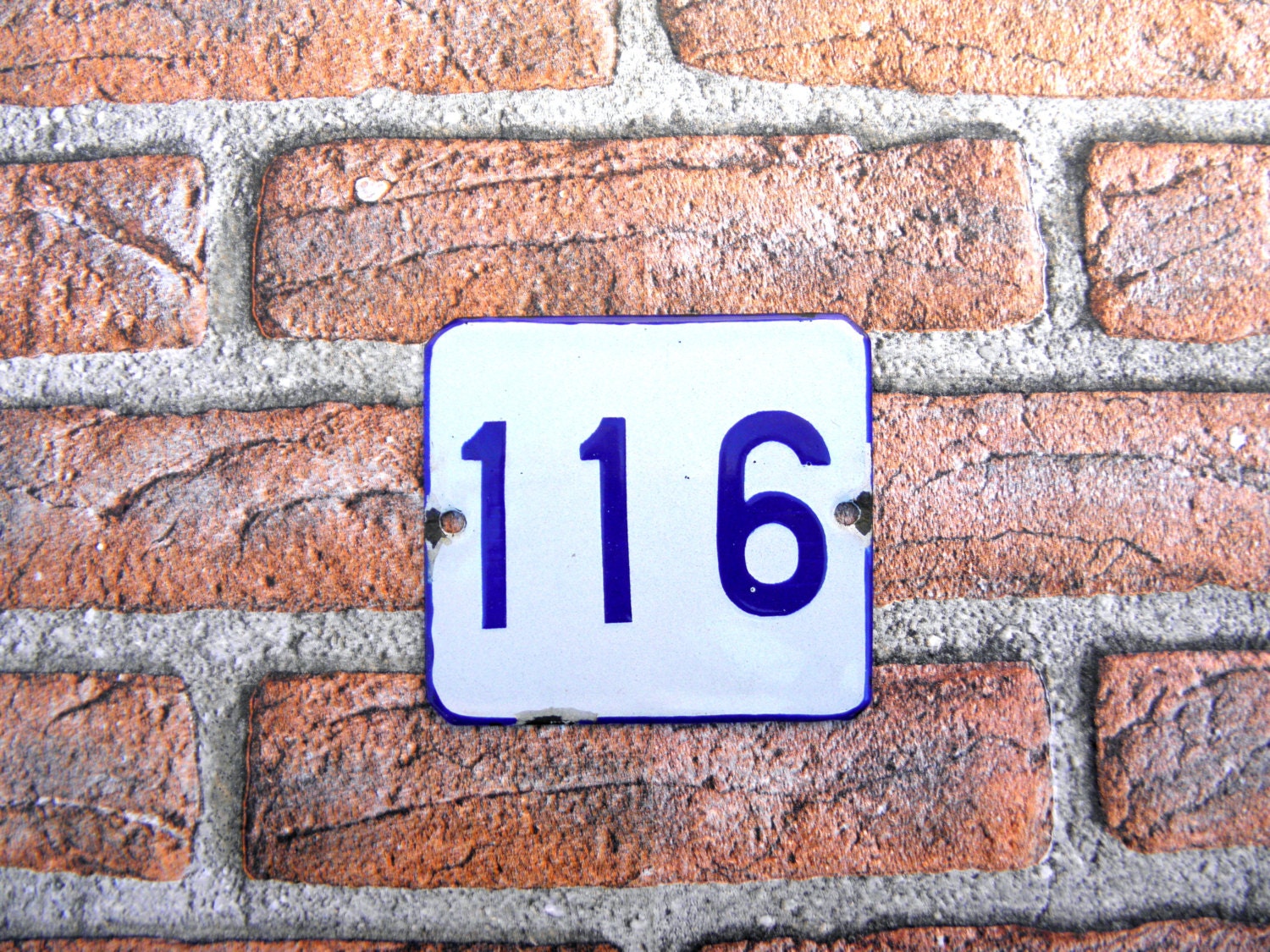 Enamel Number Vintage Porcelain House Door Number 116 Metal - Etsy UK