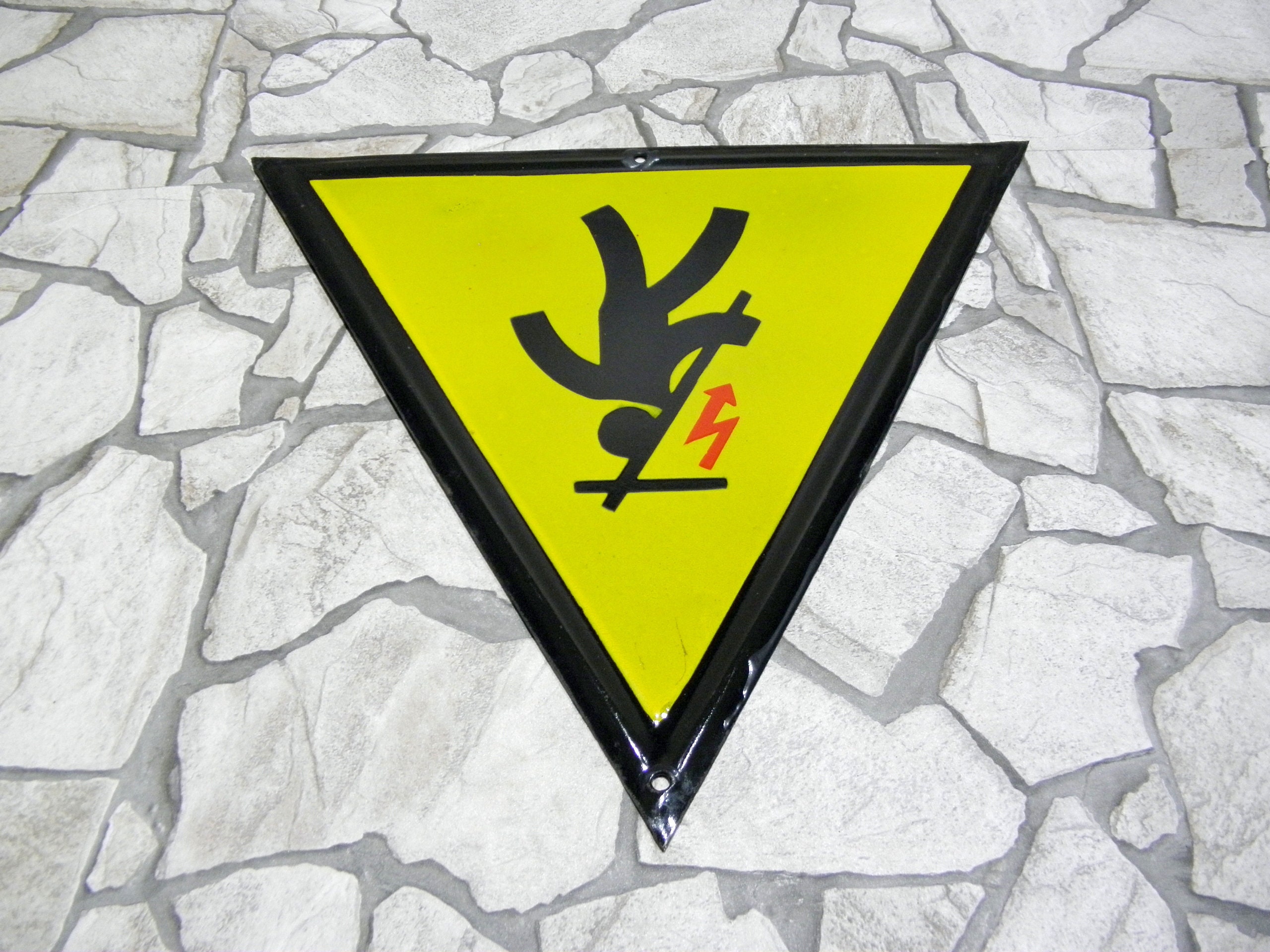 Vintage Enamel Sign Large 40 cm / 15.7in Beware High Voltage | Etsy