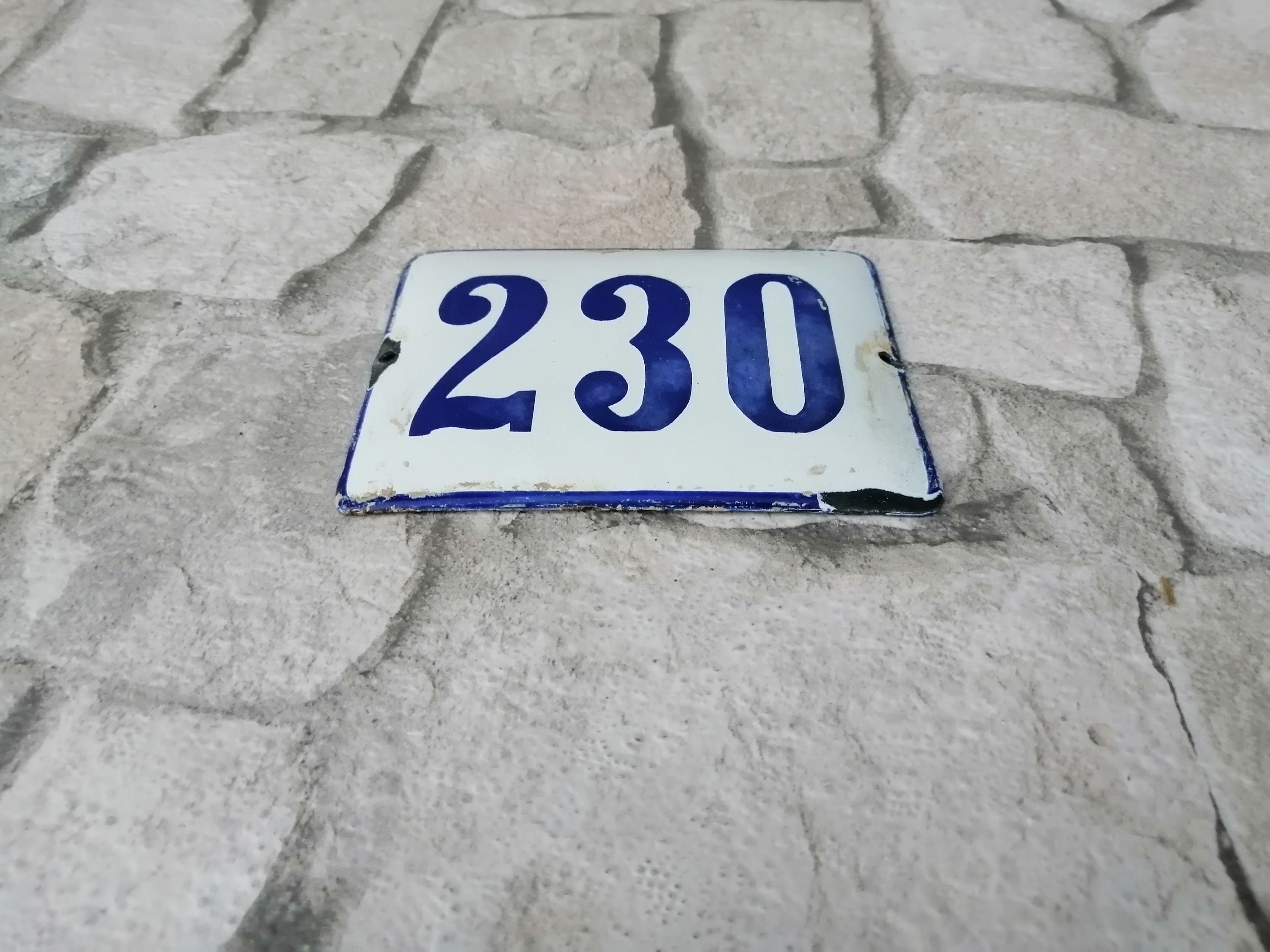 Door Sign Porcelain House Door Number 230 Address Number for - Etsy UK