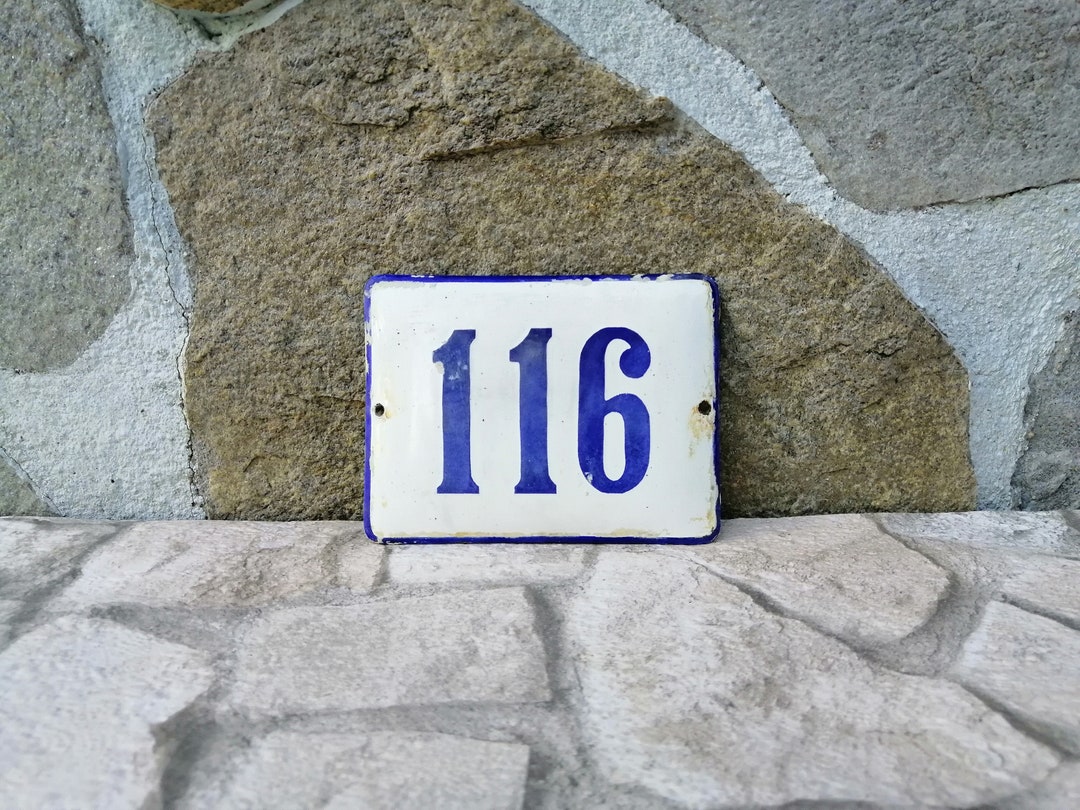 Door Sign Porcelain House Door Number 116 Address Number for - Etsy UK