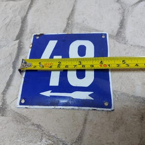 Address Sign for House, Door Number 48, Vintage Enamel House Number ...