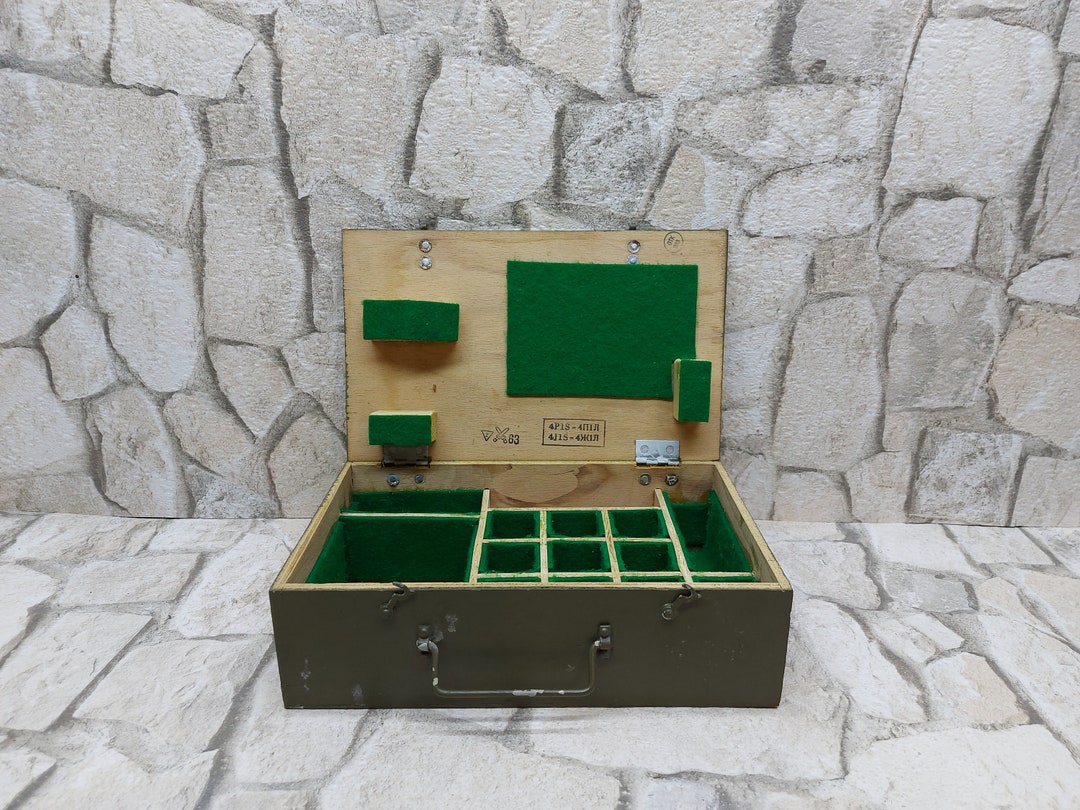 Vintage Military Wooden Box: Army Storage Container, Bulgarian Soldier ...
