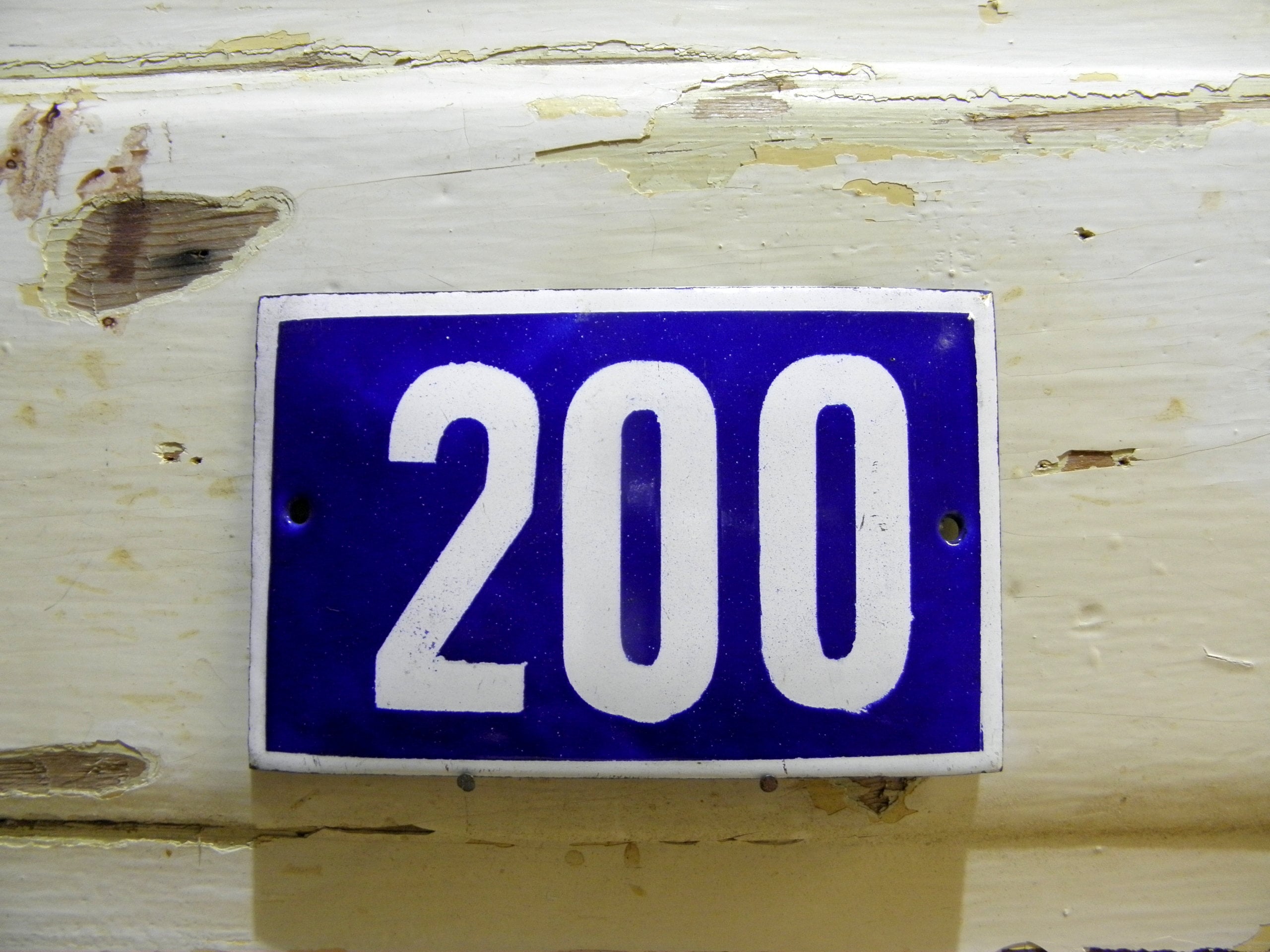 Door Sign Porcelain House Door Number 200 Address Number for - Etsy