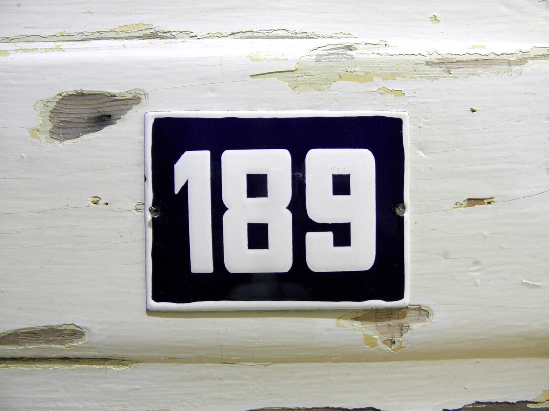 Address Street Sign, Address Number 189, Address Plaque, Vintage Door ...