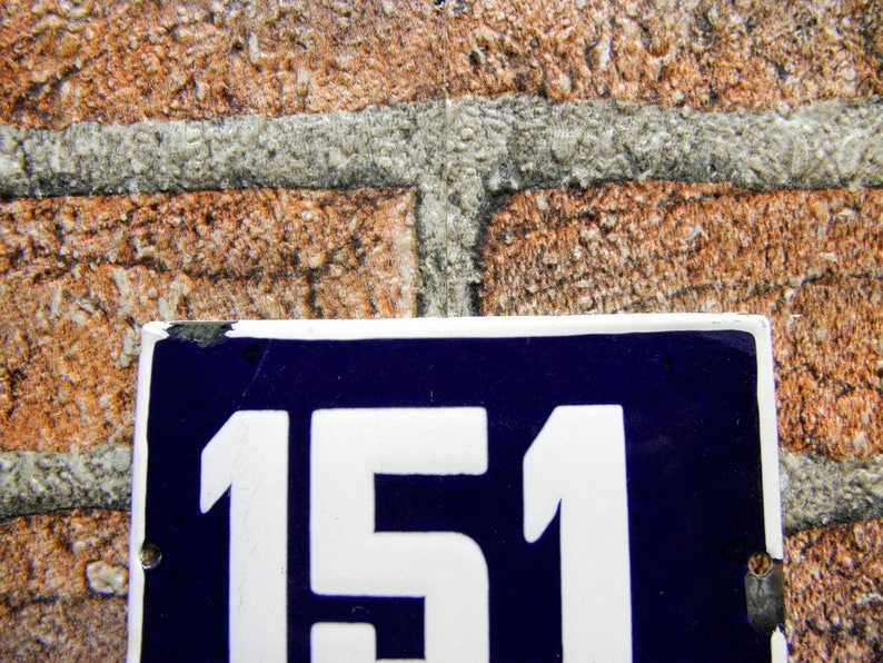 Address Sign for House Door Number 151 Vintage Enamel House - Etsy