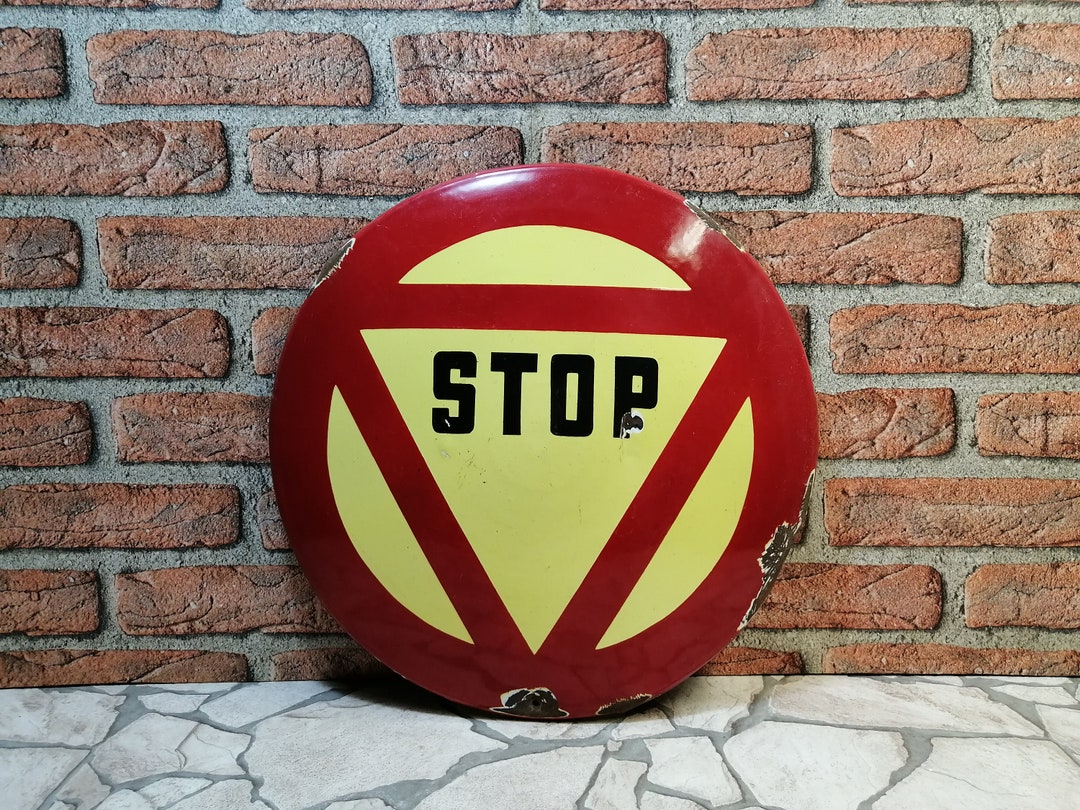 Vintage Enamel Stop Sign: 1950s School Teaching Aid - Etsy
