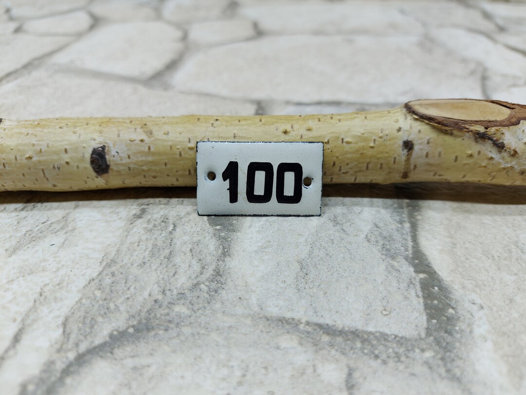 Vintage Enamel Porcelain Number 100 Sign: European Door Plaque - Etsy