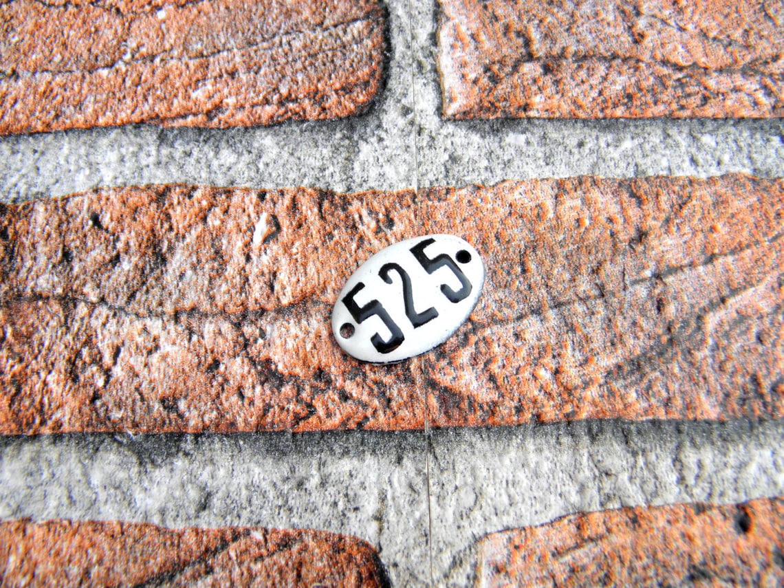 Vintage Sign 525 Small Oval Address Plaque Room Number 525 - Etsy