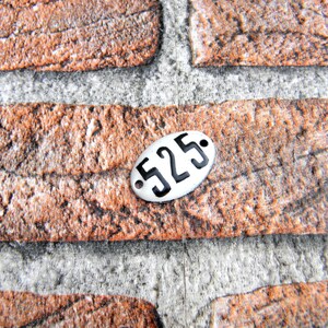 Vintage Sign 525, Small Oval Address Plaque, Room Number 525, White and ...