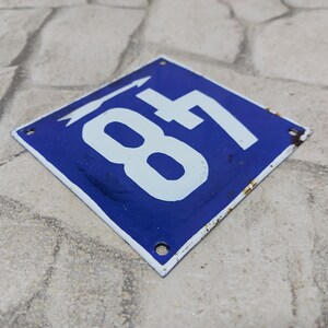Address Sign for House, Door Number 48, Vintage Enamel House Number ...
