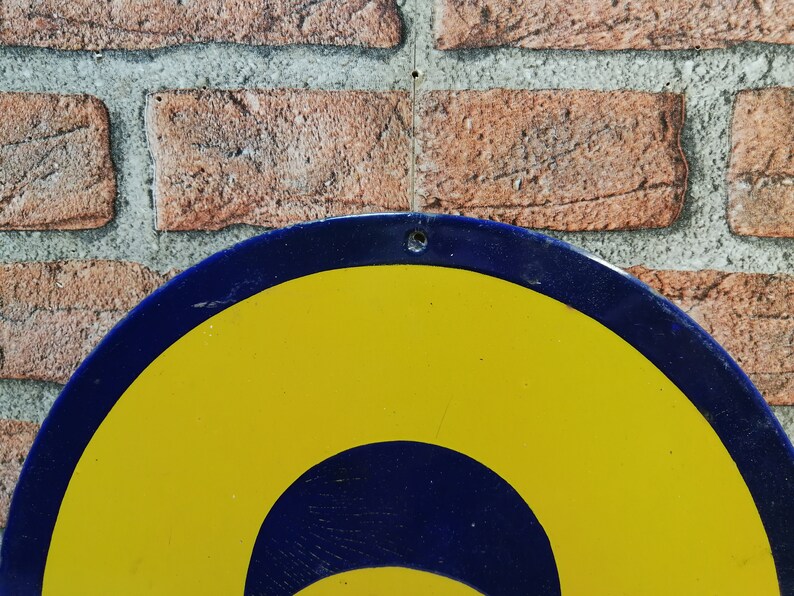 Vintage Porcelain Enamel Safety Sign Warning Work With | Etsy