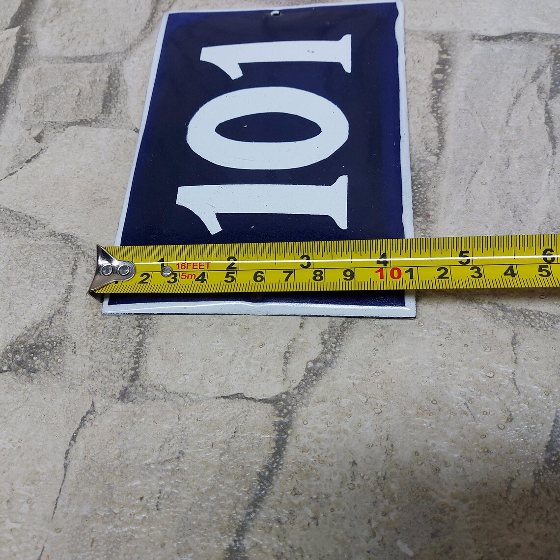 Vintage Enamel Street Sign Number 101 - European Door Plate - Etsy