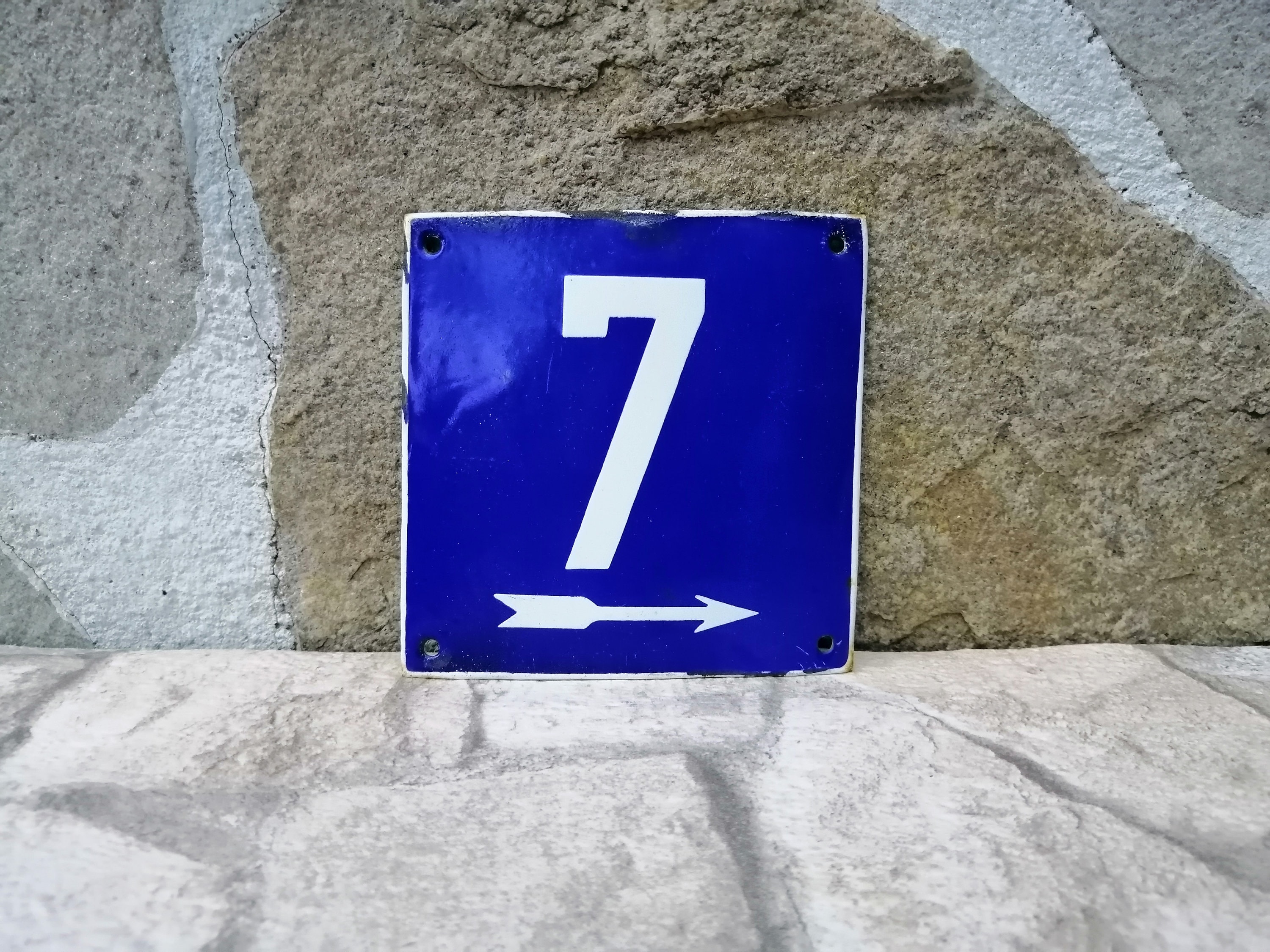 Address Sign for House Door Number 7 Vintage Enamel House - Etsy UK