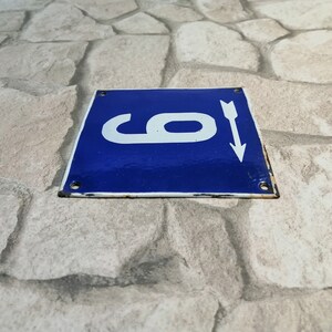 Address Sign for House, Door Number 6, Vintage Enamel House Number ...