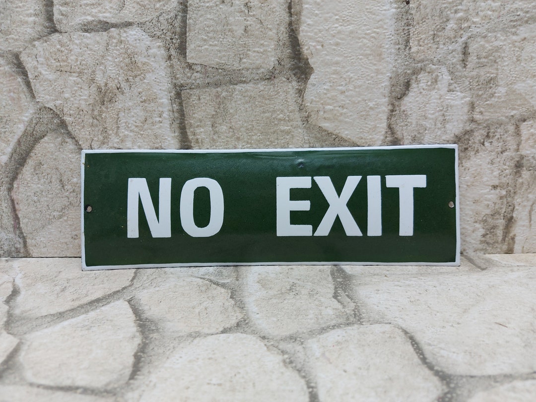 Vintage Enamel Porcelain Sign NO EXIT, Old Tin Enamel Porcelain Sign ...