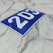 Vintage Enamel House Number 203 - Blue Address Sign - Etsy