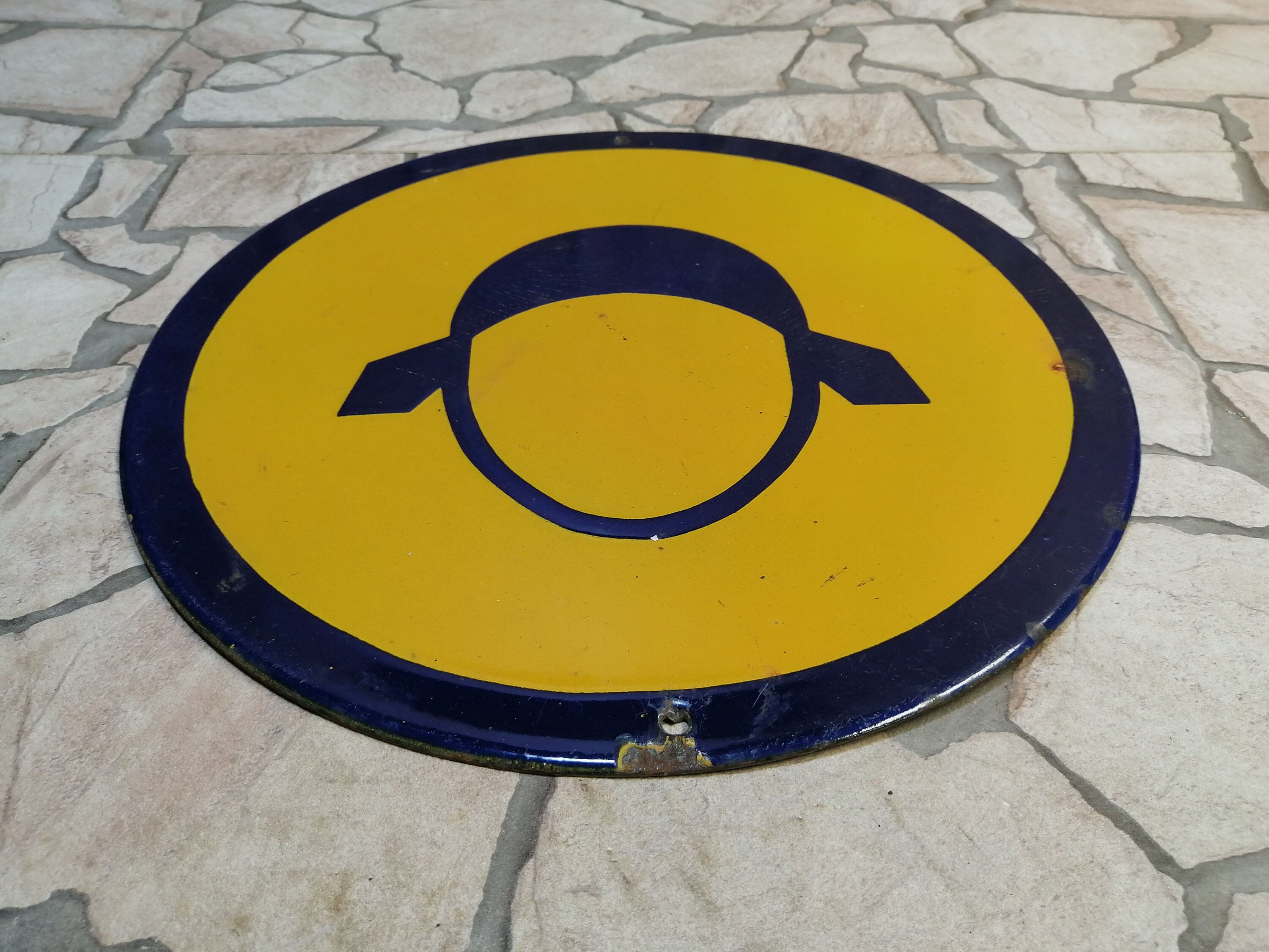 Vintage Porcelain Enamel Safety Sign Warning Work With | Etsy