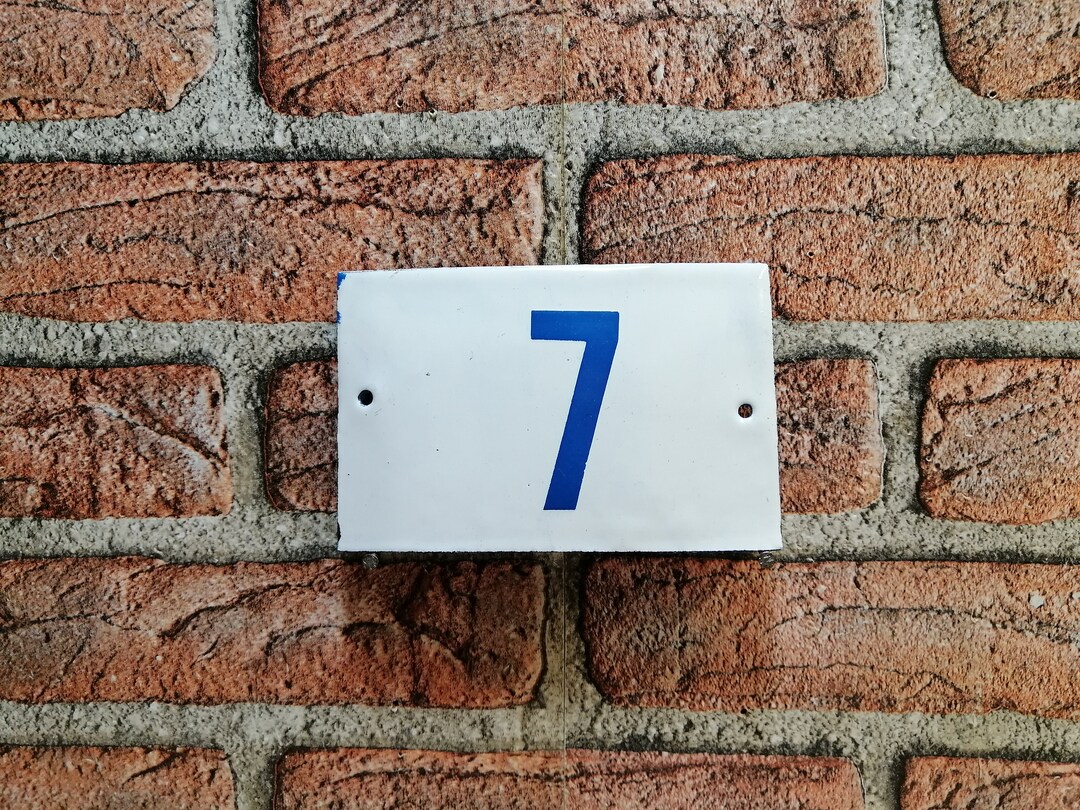 Address Sign for House, Number Sign, House Number 7, Metal Door Number ...