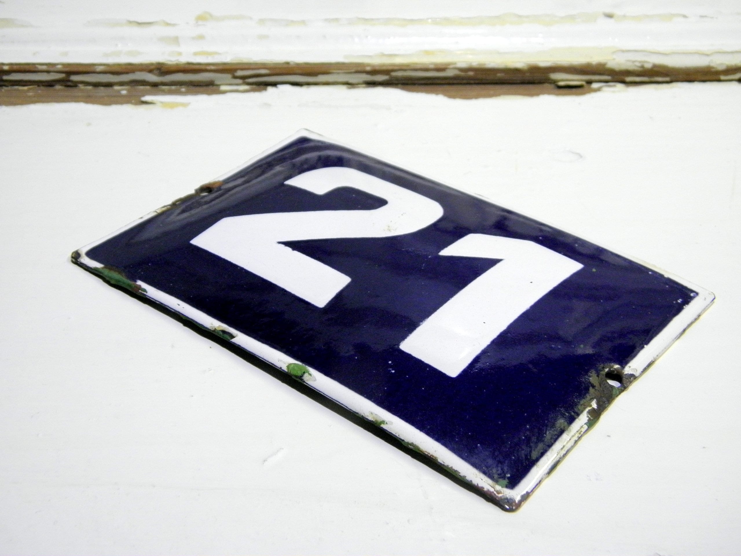 Outdoor House Number 21 Address Sign for House Vintage Enamel | Etsy