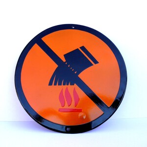 Vintage Tin Enamel Porcelain Sign Industrial Do Not Estingiush With ...