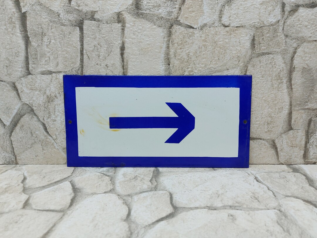 Indicative Porcelain Enamel Sign for DIRECTION Vintage Porcelain Enamel ...