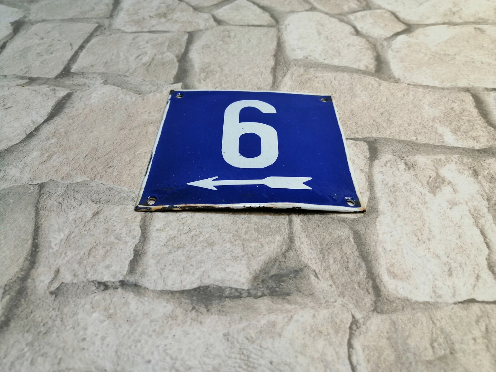 Address Sign for House Door Number 6 Vintage Enamel House - Etsy