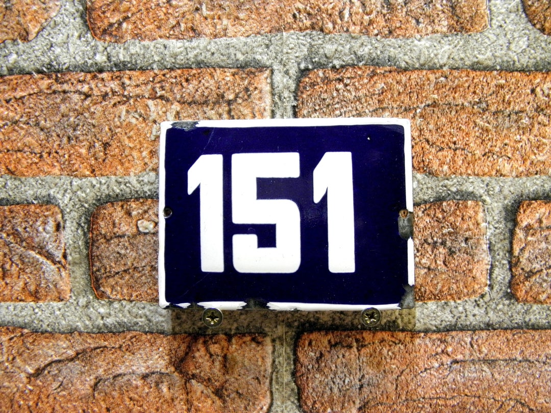 Address Sign for House Door Number 151 Vintage Enamel House - Etsy