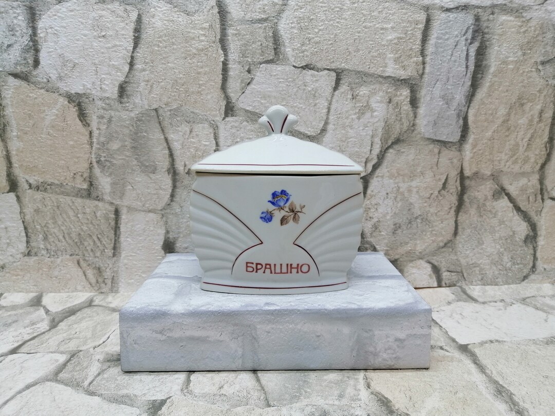 Ceramic Flour Jar Flour Canister Ceramic Flour Box Restaurant Decor ...