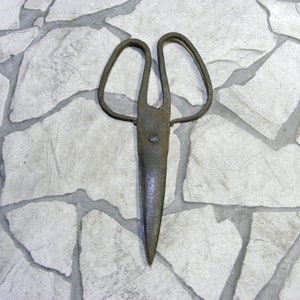 Vintage Primitive Hand-forged Iron Scissors, Antique Hand-forged Iron ...