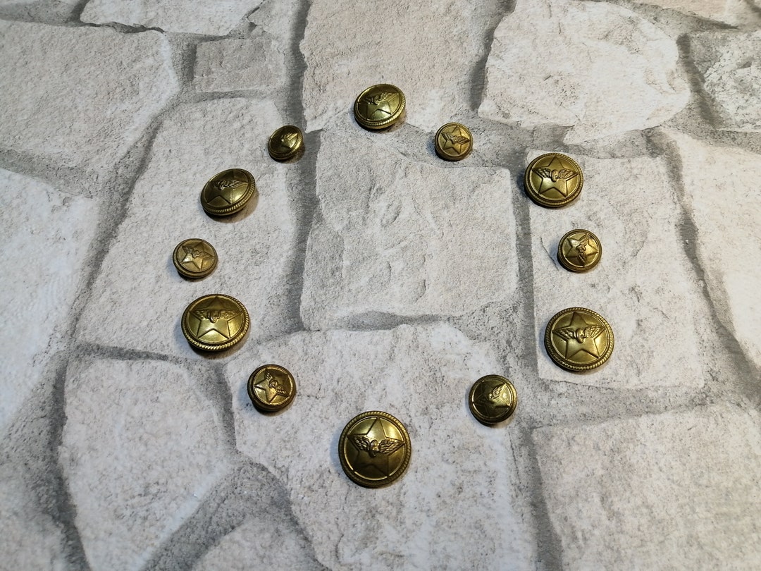 Vintage Brass USSR Military Star Buttons - Set of 12 - Etsy
