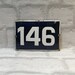 Vintage Sign House Door Number 146, Blue and White Enamel Metal Plate ...