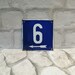 Address Sign for House, Door Number 6, Vintage Enamel House Number ...
