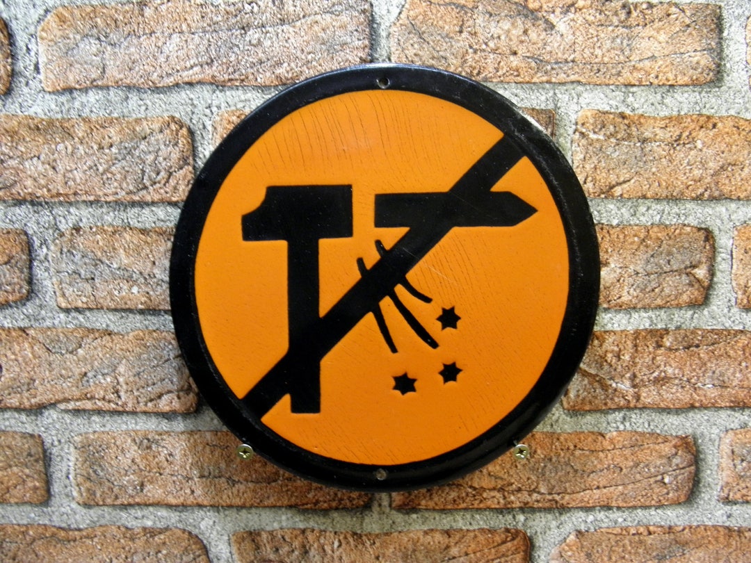 Vintage Enamel Safety Sign: Industrial Decor, Man Cave, Bulgarian 1970s ...