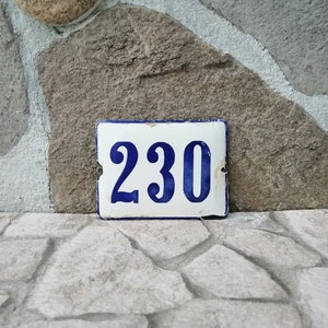 Porcelain House Number Sign: Vintage Enamel Door Plate 230 - Etsy