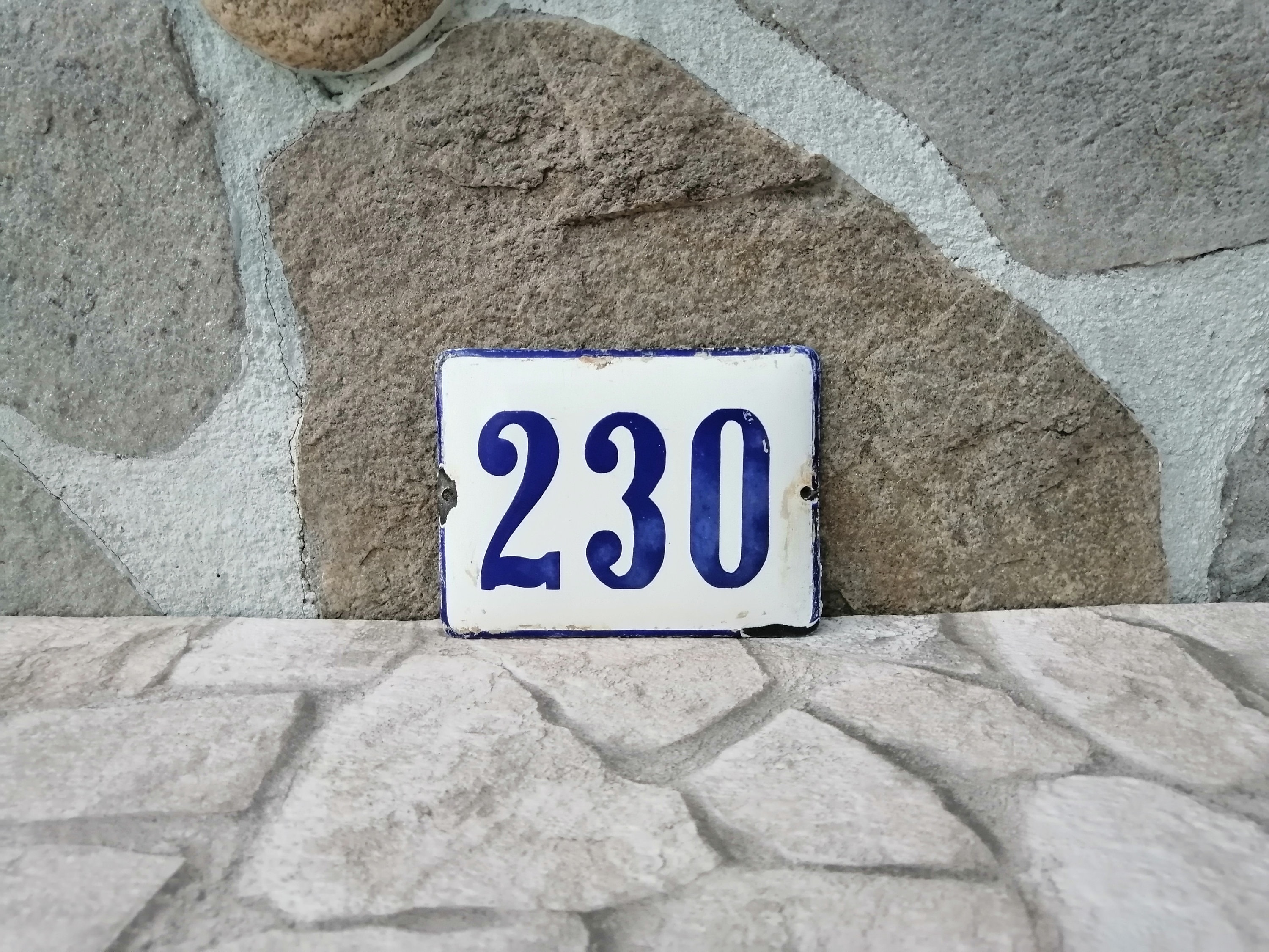Door Sign Porcelain House Door Number 230 Address Number for - Etsy UK
