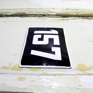 Vintage Enamel House Number Sign: Outdoor Address Plaque 157 - Etsy