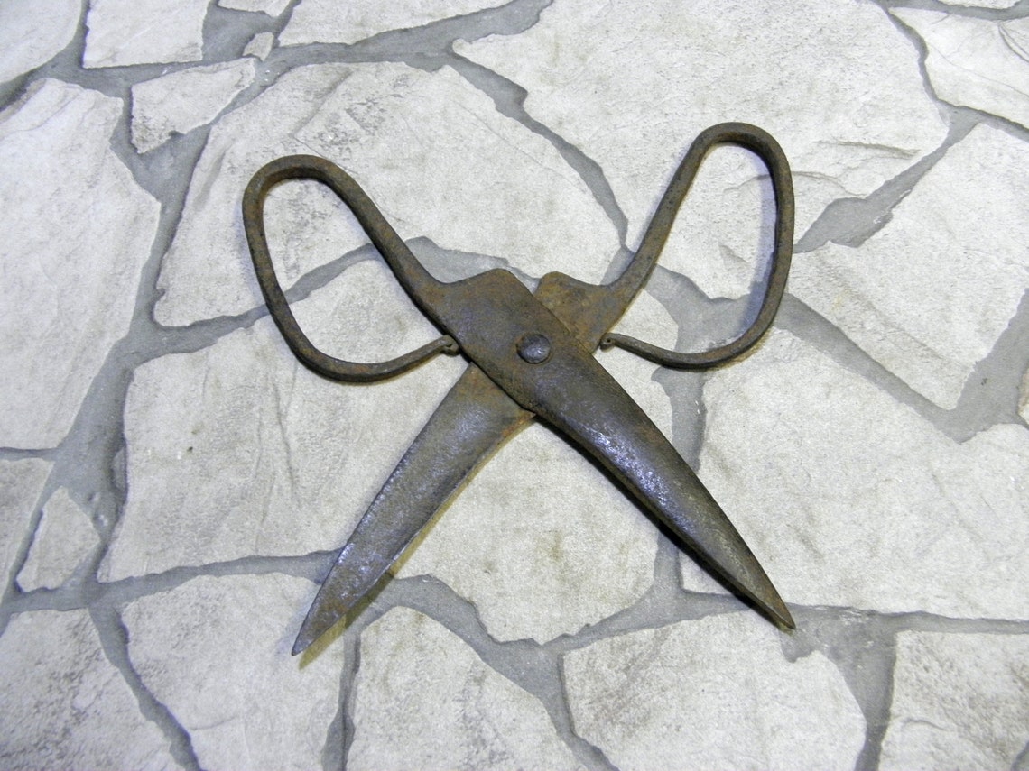 Vintage Primitive Hand-Forged Iron Scissors Antique | Etsy