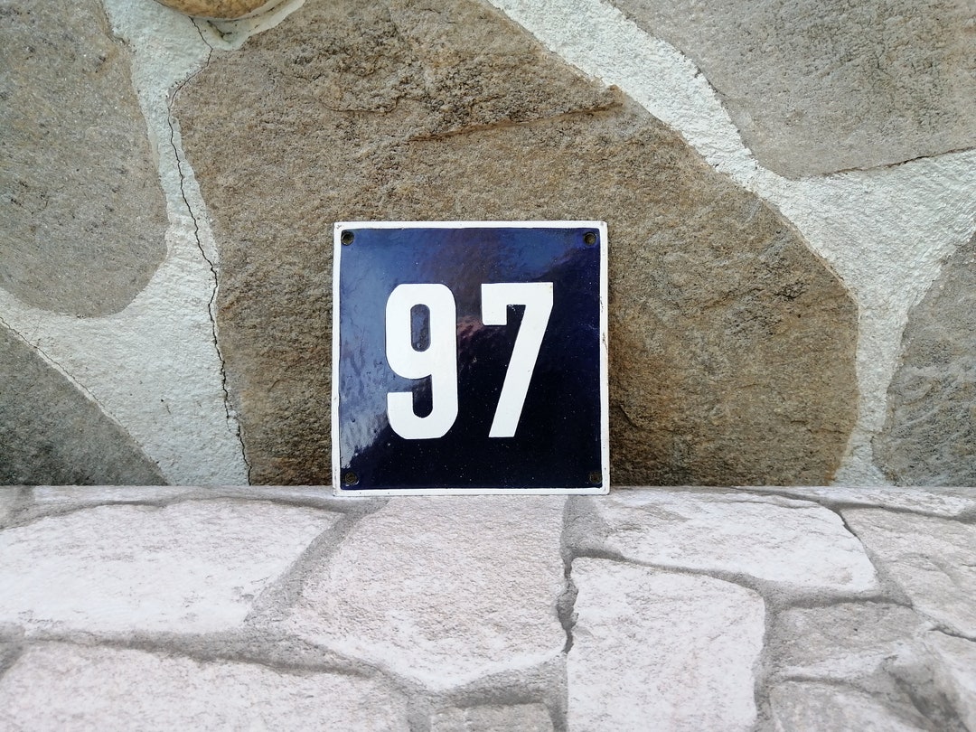 Address Sign for House, Door Number 97, Outdoor Sign, Vintage Address ...