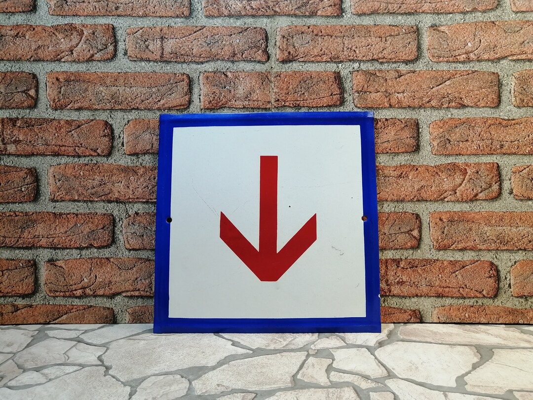 Vintage Porcelain Enamel Sign, Indicative Porcelain Enamel Sign for ...